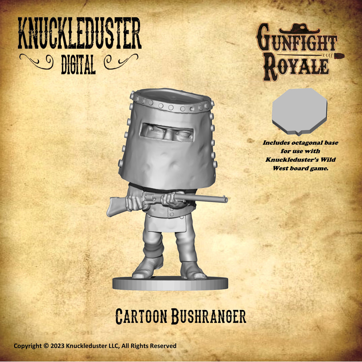 Gunfight Royale Cartoon Bushranger STL – KnuckledusterMiniatures