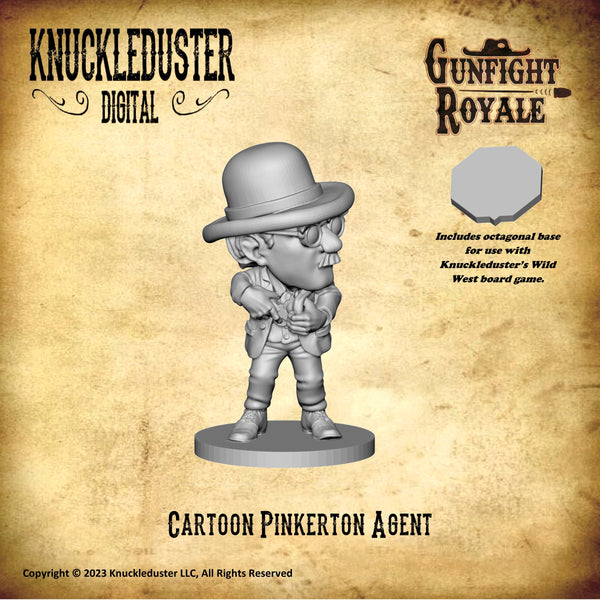 Gunfight Royale Cartoon Pinkerton Agent STLs – KnuckledusterMiniatures
